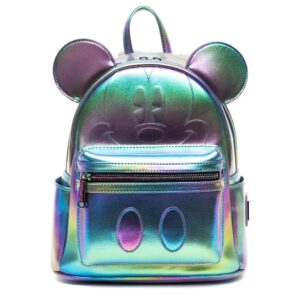 loungefly disney oil slick mickey mouse mini backpack, true original