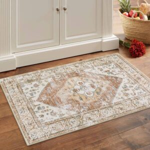 Lahome Boho Kitchen Rugs Washable - 2x3 Small Non-Slip Entry Rugs for Inside House Oriental Throw Area Rugs for Bedroom Accent Distressed Floor Doormat Carpet for Bathroom Entryway Laundry Living Room