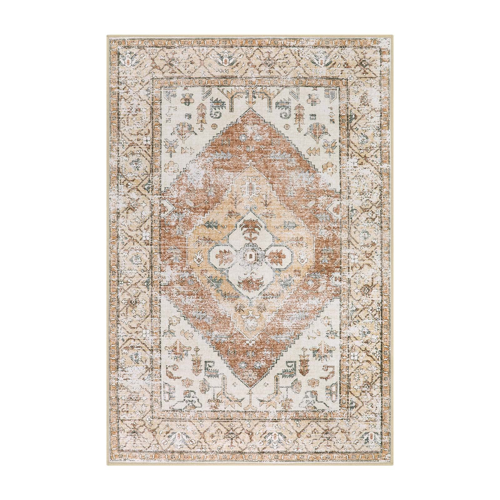 Lahome Boho Kitchen Rugs Washable - 2x3 Small Non-Slip Entry Rugs for Inside House Oriental Throw Area Rugs for Bedroom Accent Distressed Floor Doormat Carpet for Bathroom Entryway Laundry Living Room