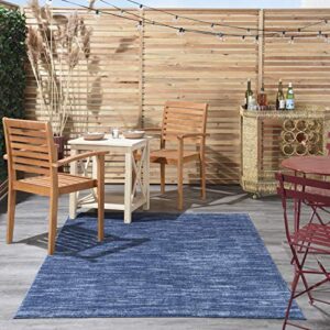 Nourison Essentials Indoor/Outdoor Navy Blue 4' x 6' Area Rug, Easy Cleaning, Non Shedding, Bed Room, Living Room, Dining Room, Backyard, Deck, Patio (4x6)