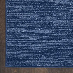 Nourison Essentials Indoor/Outdoor Navy Blue 4' x 6' Area Rug, Easy Cleaning, Non Shedding, Bed Room, Living Room, Dining Room, Backyard, Deck, Patio (4x6)