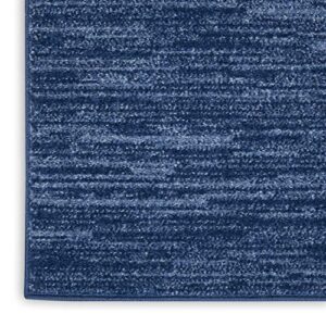 Nourison Essentials Indoor/Outdoor Navy Blue 4' x 6' Area Rug, Easy Cleaning, Non Shedding, Bed Room, Living Room, Dining Room, Backyard, Deck, Patio (4x6)