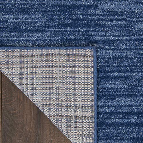 Nourison Essentials Indoor/Outdoor Navy Blue 4' x 6' Area Rug, Easy Cleaning, Non Shedding, Bed Room, Living Room, Dining Room, Backyard, Deck, Patio (4x6)