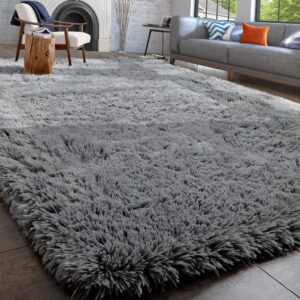 pagisofe grey fluffy rugs for bedroom 4x6 area rug shag rug for kids room furry carpet modern living room rug soft shaggy boys rug fuzzy throw rugs for home decor aesthetic, dorm nursery gray