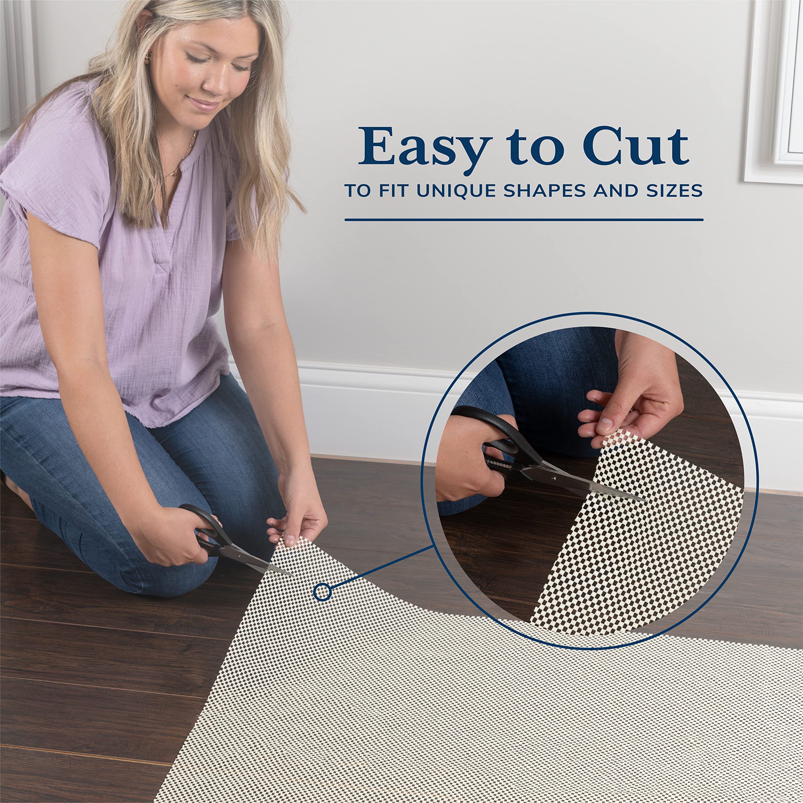 Veken 6x9 Rug Pad Gripper for Hardwood Floors, Non Slip Rug Pads for Area Rugs, Thick Rug Grippers for Tile Floors, Under Carpet Anti Skid Mat, Keep Your Rugs Safe and in Place