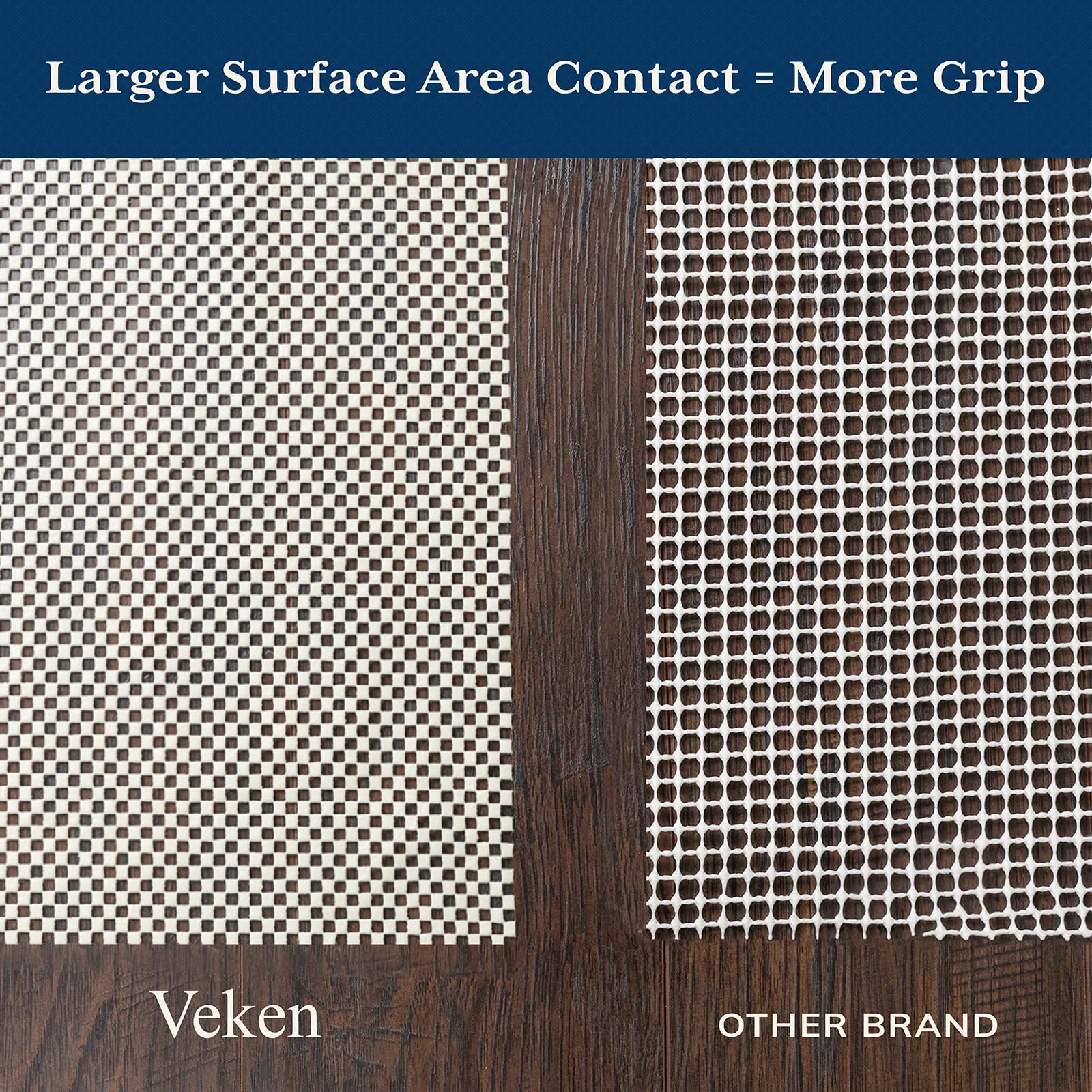 Veken 6x9 Rug Pad Gripper for Hardwood Floors, Non Slip Rug Pads for Area Rugs, Thick Rug Grippers for Tile Floors, Under Carpet Anti Skid Mat, Keep Your Rugs Safe and in Place