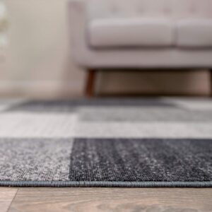 Rugshop Modern Boxes Design Non-Slip (Non-Skid) Area Rug 20" X 30" Gray