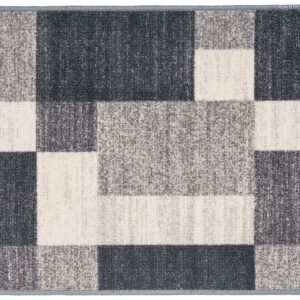 Rugshop Modern Boxes Design Non-Slip (Non-Skid) Area Rug 20" X 30" Gray