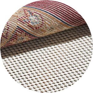 bagail basics non slip rug pad gripper round 8 feet extra thick carpet pads for area rugs and hardwood floors, keep your rugs safe and in place