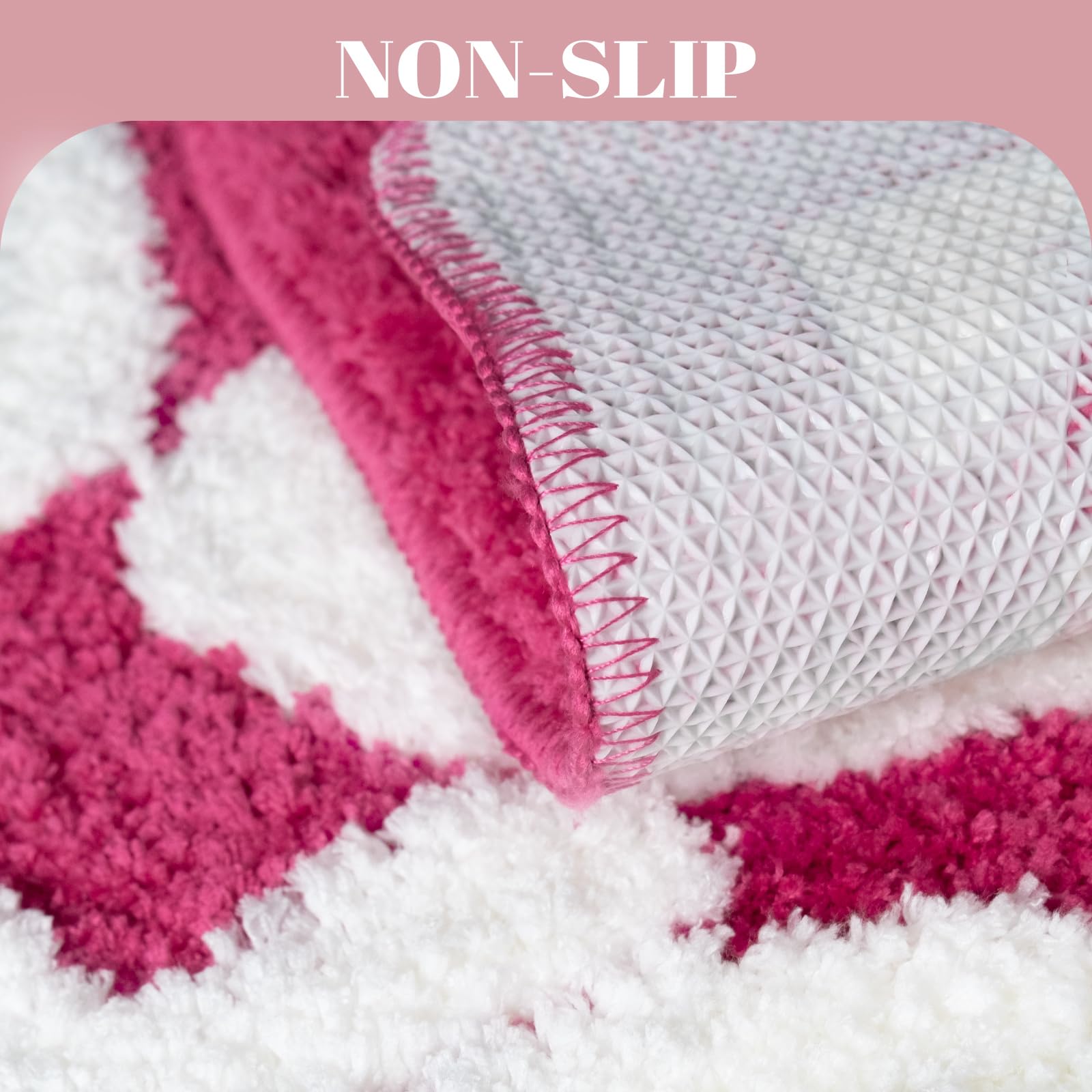 UNIBATH You Look Good Bath Mat Hot Pink Bathroom Rugs Funny Cute Bathroom Decor Preppy Small Cool Rug Non Slip Microfiber Washable Absorbent Shower Rug, 25”x21”