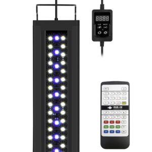 nicrew rgb+w 24/7 led aquarium light with controller, full spectrum fish tank light for planted freshwater tanks, planted aquarium light with extendable brackets to 12-18 inches, 12 watts