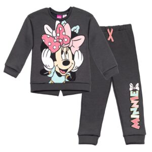 disney minnie mouse toddler girls fleece pullover sweatshirt pants set gray 5t