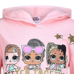 L.O.L. Surprise! Stargazer, Flipside and Marine Q.T. Girls Hooded Sweatshirt and Pants Set for Big Kids – Pink