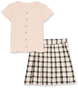 jessica simpson girls' two piece short sleeve skirt set