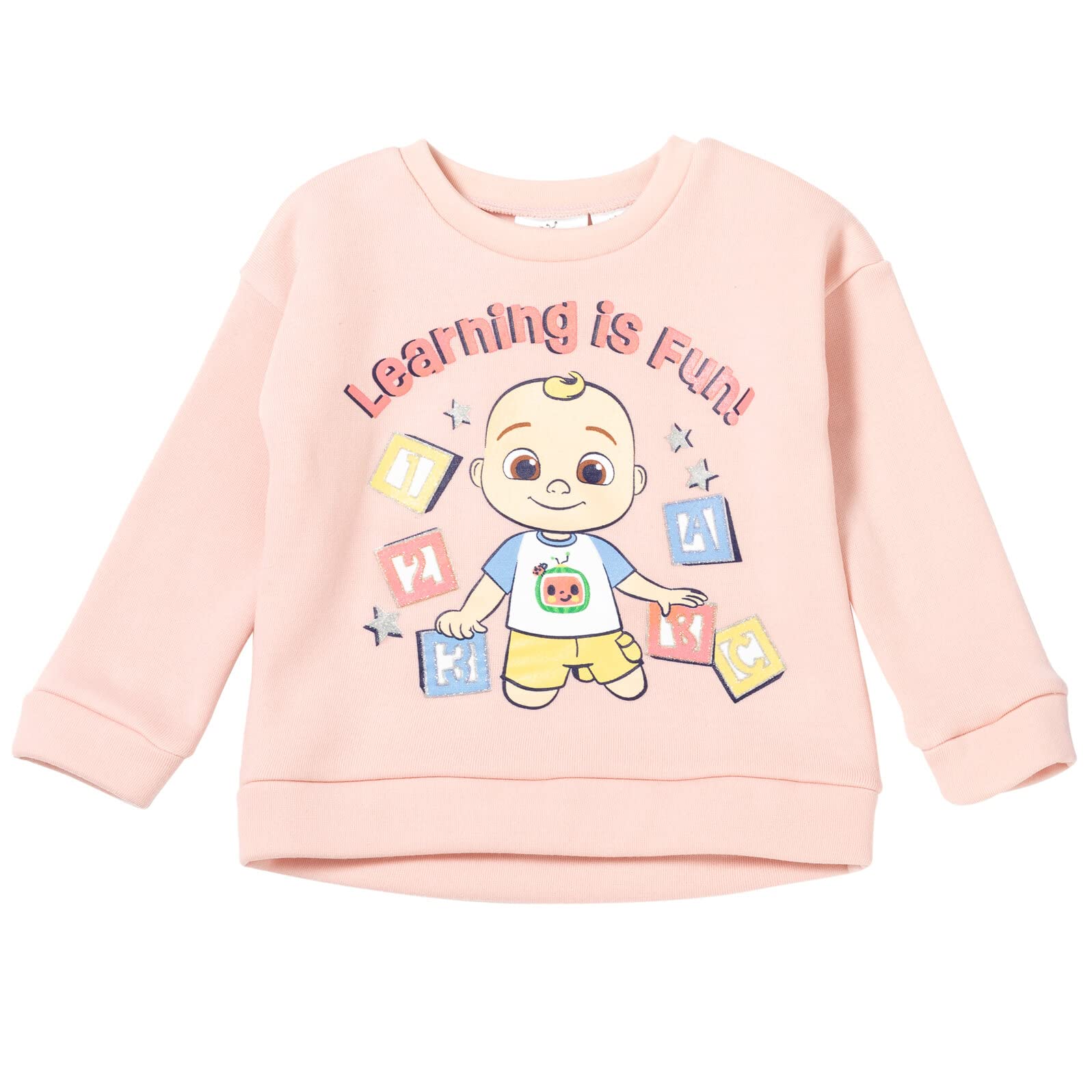 CoComelon JJ Toddler Girls Pullover Fleece Sweatshirt and Pants Set Blue/Pink 3T