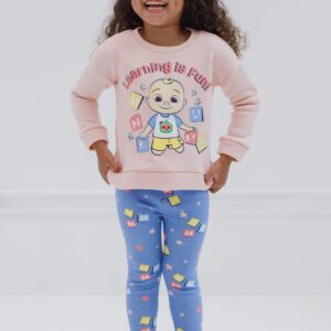 CoComelon JJ Toddler Girls Pullover Fleece Sweatshirt and Pants Set Blue/Pink 3T