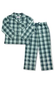 pajamagram pajamas kids - girls pajama sets, teal plaid button-front pj, 10