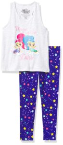 shimmer and shine girls kids tank & set leggings, true navy, 6 years us