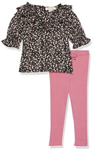 jessica simpson baby girls pant two piece set, black, 18m us