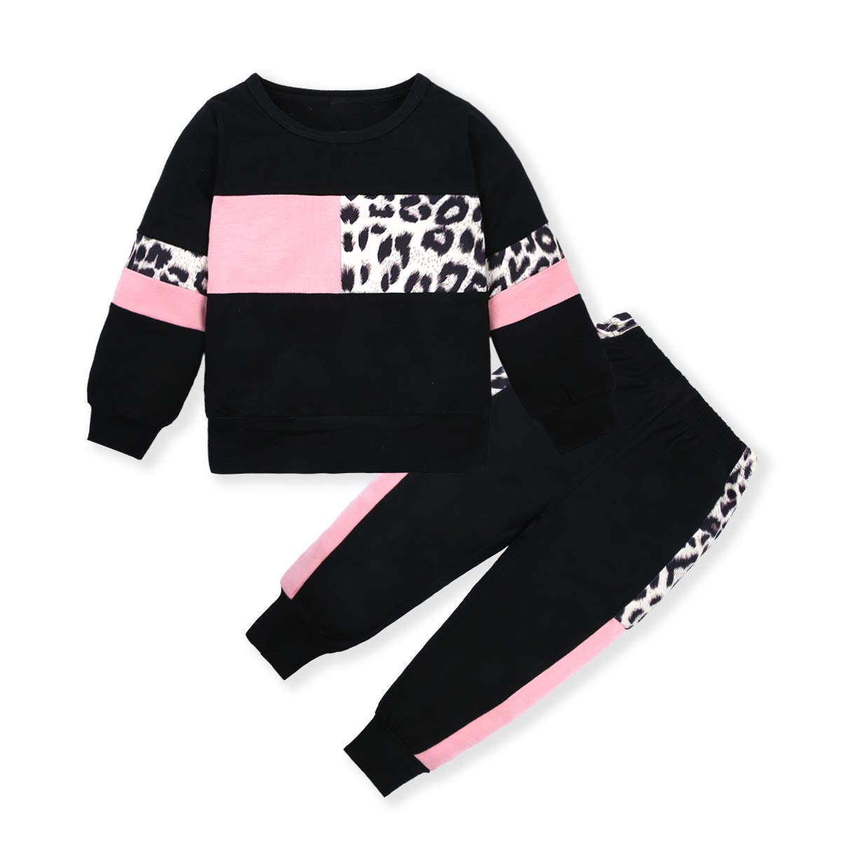 YALLET Toddler Girls Clothes,Baby Girl Fall Outfits Pink Sweatsuit 2 Sets