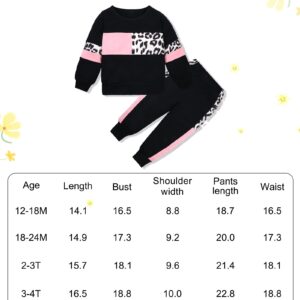 YALLET Toddler Girls Clothes,Baby Girl Fall Outfits Pink Sweatsuit 2 Sets