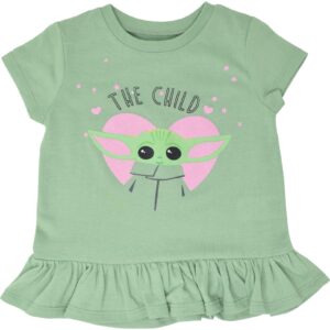 STAR WARS The Mandalorian The Child Toddler Girls T-Shirt and Leggings Outfit Set Green 2T