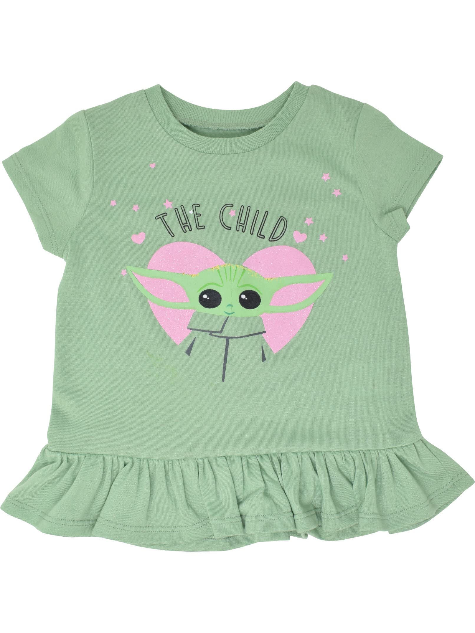 STAR WARS The Mandalorian The Child Toddler Girls T-Shirt and Leggings Outfit Set Green 2T