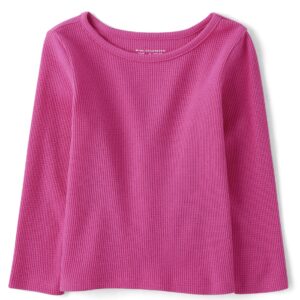 The Children's Place Baby Girl's and Toddler Long Sleeve Basic Layering T-Shirt, Pink Glow, 4T