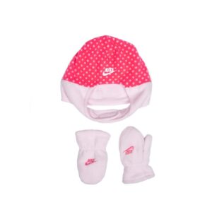 Nike Toddler Girls' Beanie with Ear Flaps & Mittens 2-Piece Set - Pink - One Size Fits All (2T-4T)