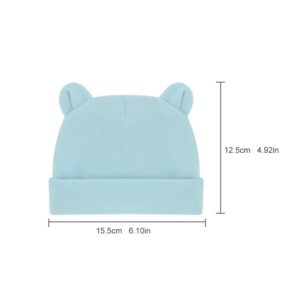 ikasus Newborn Baby Bear Ears Hats and Mittens Sets Preemie Cotton Caps Baby Boy Girl Infant Hospital Beanie 4 Sets Type 6