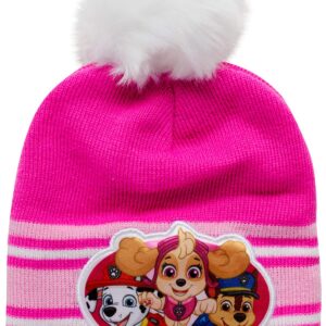 Nickelodeon Girls' JoJo Siwa or Paw Patrol Winter Hat, Gloves or Mittens, and Gaiter Set (2-7), Size Age 2-4, Paw Patrol, Mittens