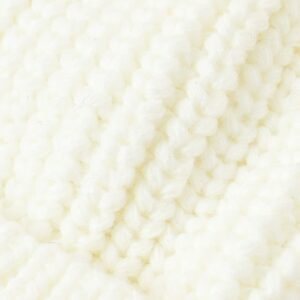 Winter Warm Knitted Baby Hat for Girls Boys Thick Cable Knit Beanie Faux Fur Pom Pom Beanie Hat Kids Crochet Hairball Cap (White)