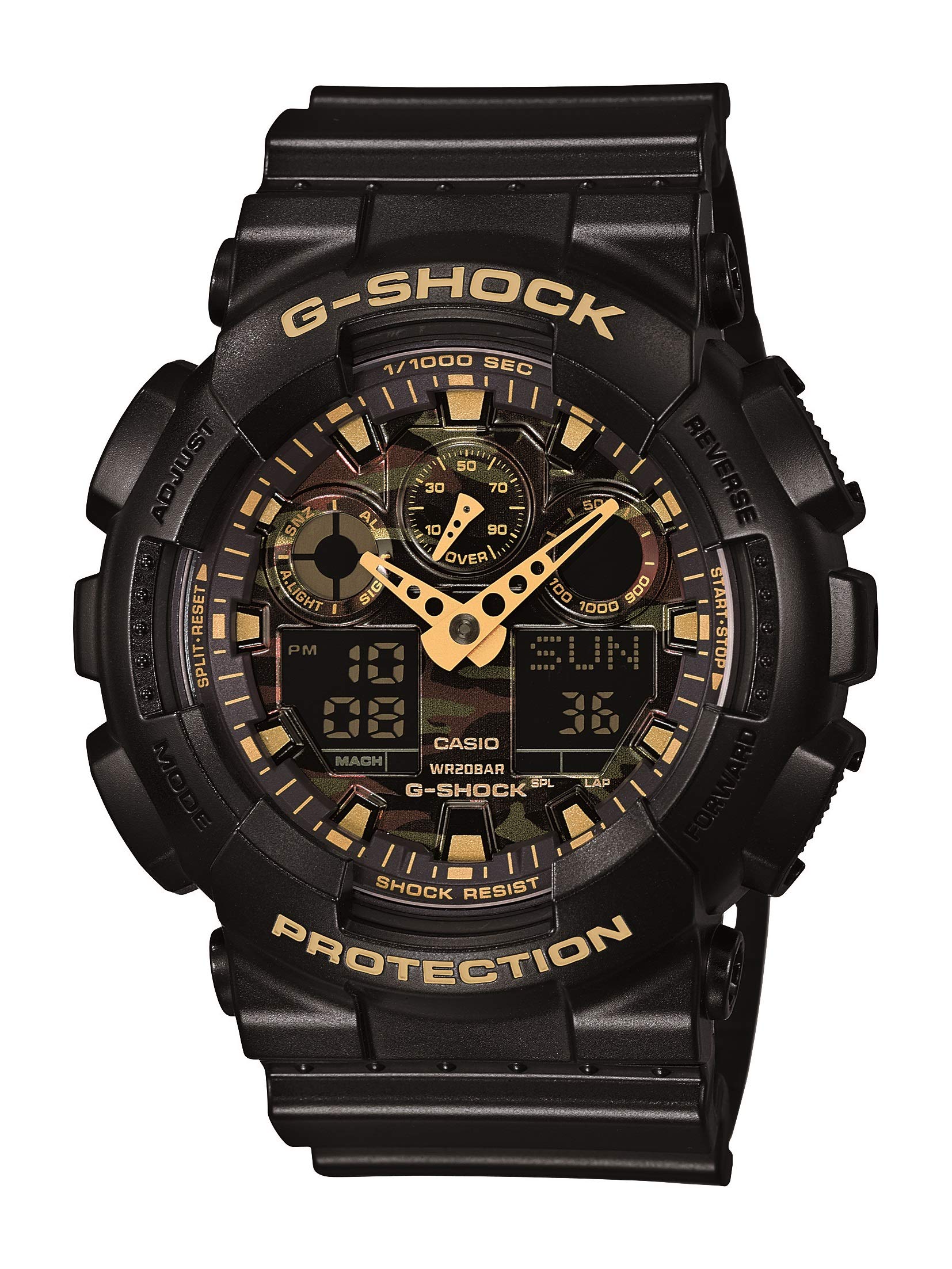 Casio Men's GA-100CF-1A9CR G-Shock Camouflage Watch with Black Resin Band