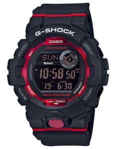 casio g-shock men's gbd800-1 bluetooth g-squad digital watch, black/red (blkred/1), one size