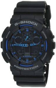 casio g-shock ga100-1a2 ana-digi speed indicator black dial men's watch