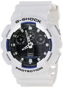 casio men's g-shock ga100b-7a white resin quartz watch