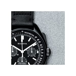 Bulova Men's Archive Series Lunar Pilot 6-Hand Chronograph Precisionist Black Ion-Plated Stainless Steel, Black NATO Strap and Sapphire Crystal Style: 98A186