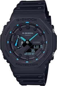 g-shock ga2100-1a2 neon accent watch, blue