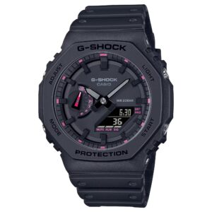 g-shock casio pink ribbon edition analog-digital black resin strap watch | ga-2100p-1a