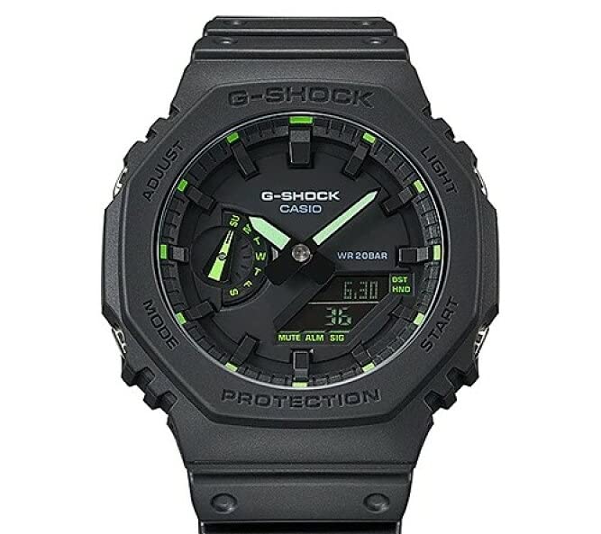 G-Shock GA2100-1A3 Neon Accent Watch, Green