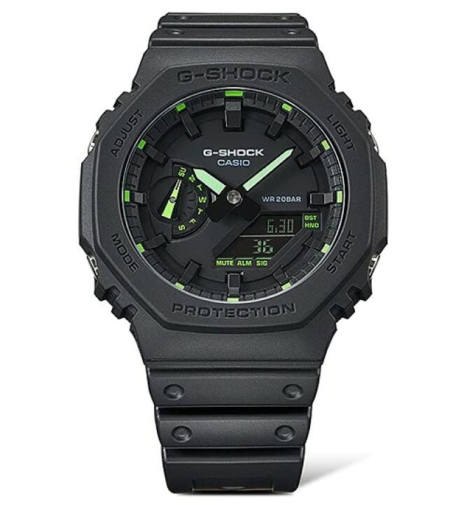 G-Shock GA2100-1A3 Neon Accent Watch, Green