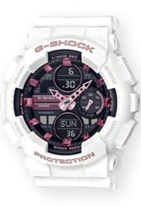 g-shock ladies' casio analog-digital white resin watch gmas140m-7a