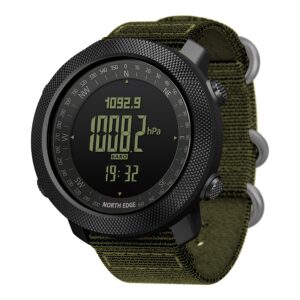 north edge apache tactical sports watches for men , outdoor survival military compass rock solid digital watches with durable band, steps tracker pedometer calories (green)…