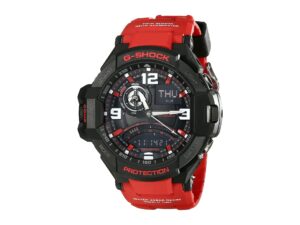 casio g-shock aviation black dial red resin quartz men's watch ga1000-4b