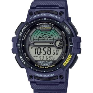 Casio Men's Fishing Timer Quartz Watch with Resin Strap, Blue, 24.1 (Model: WS-1200H-2AVCF)