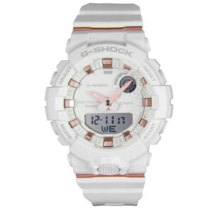 casio ladies g-shock s-series g-squad connected white resin watch gmab800-7a