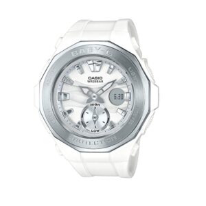 casio g-shock bga-220-7a wht/silver silver bezel - white silver/one size