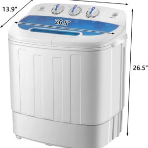 ROVSUN 15LBS Portable Washing Machine, Electric Washer and Dryer Combo with Washer(9lbs) & Spiner(6lbs) & Built-in Pump Draining for Home RV Camping Dorm College Apartment