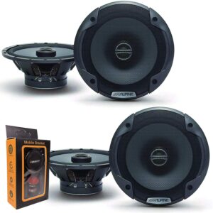 (2) pairs of alpine spe-6000 120w 6.5" 2-way type-e coaxial speakers w/silk tweeters plus gravity mobile bracket holder bundle