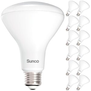 sunco 12 br30 led bulb, indoor flood lights cri93 11w equivalent 65w 6000k daylight 850 lumen, e26 base, 25000 lifetime hours interior home residential dimmable recessed can light bulbs ul